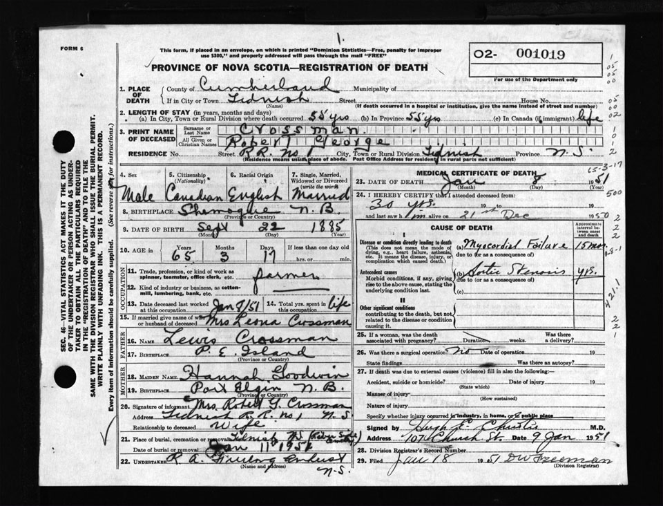 Nova Scotia Archives - Nova Scotia Births, Marriages, and Deaths