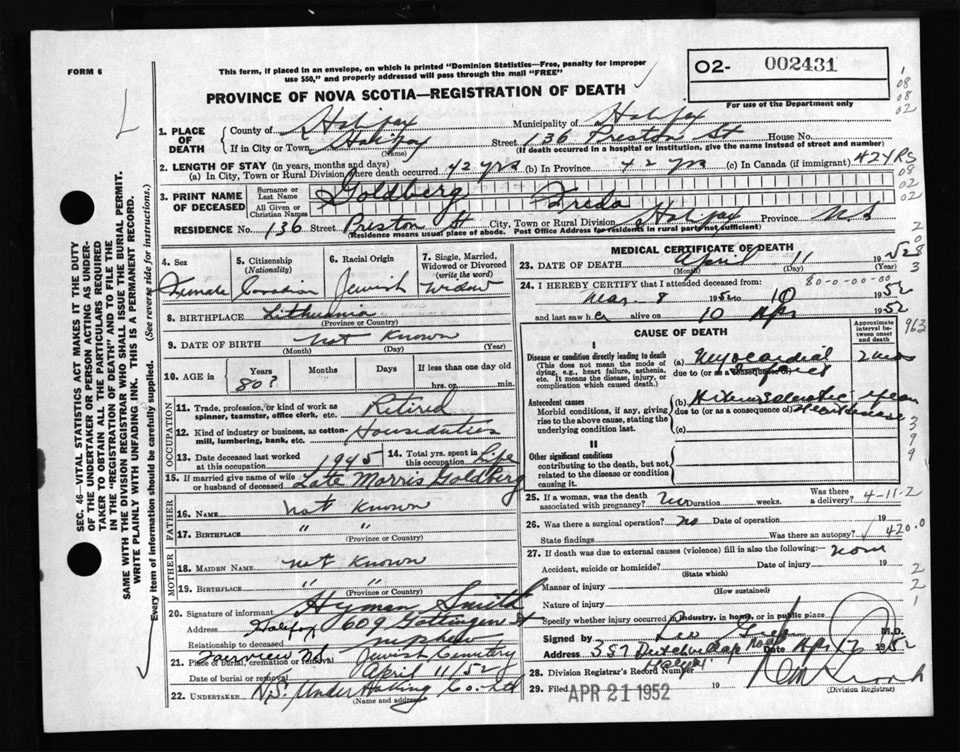 Nova Scotia Archives - Nova Scotia Births, Marriages, and Deaths