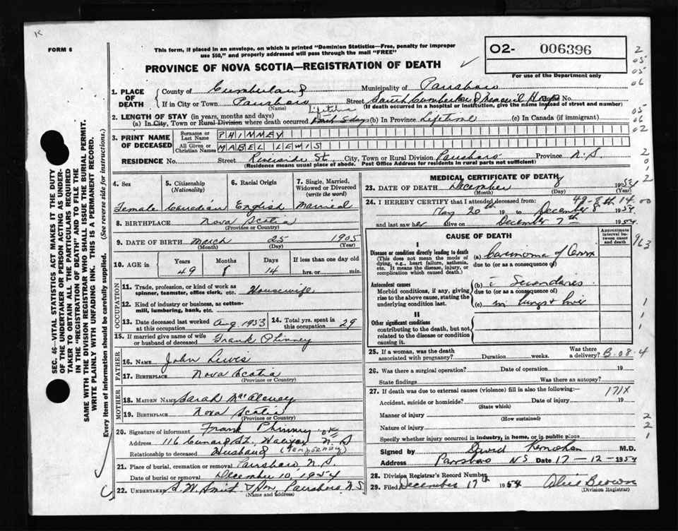 Nova Scotia Archives - Nova Scotia Births, Marriages, and Deaths