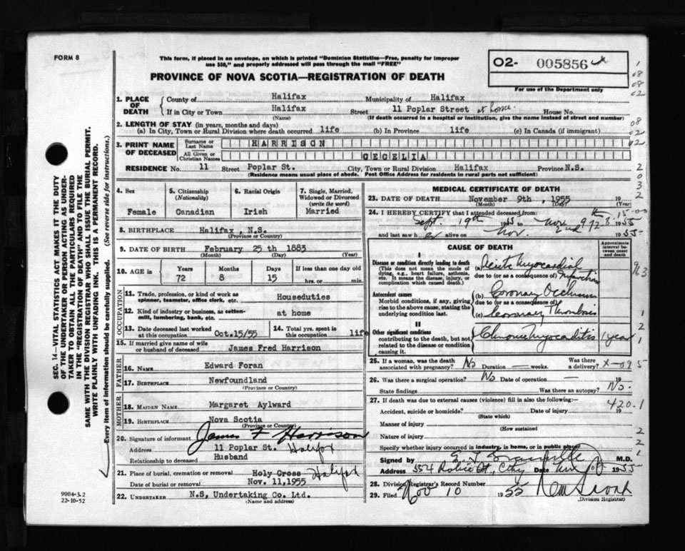 Nova Scotia Archives - Nova Scotia Births, Marriages, and Deaths