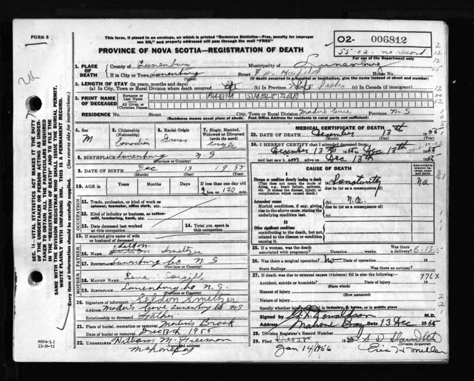 Nova Scotia Archives - Nova Scotia Births, Marriages, and Deaths