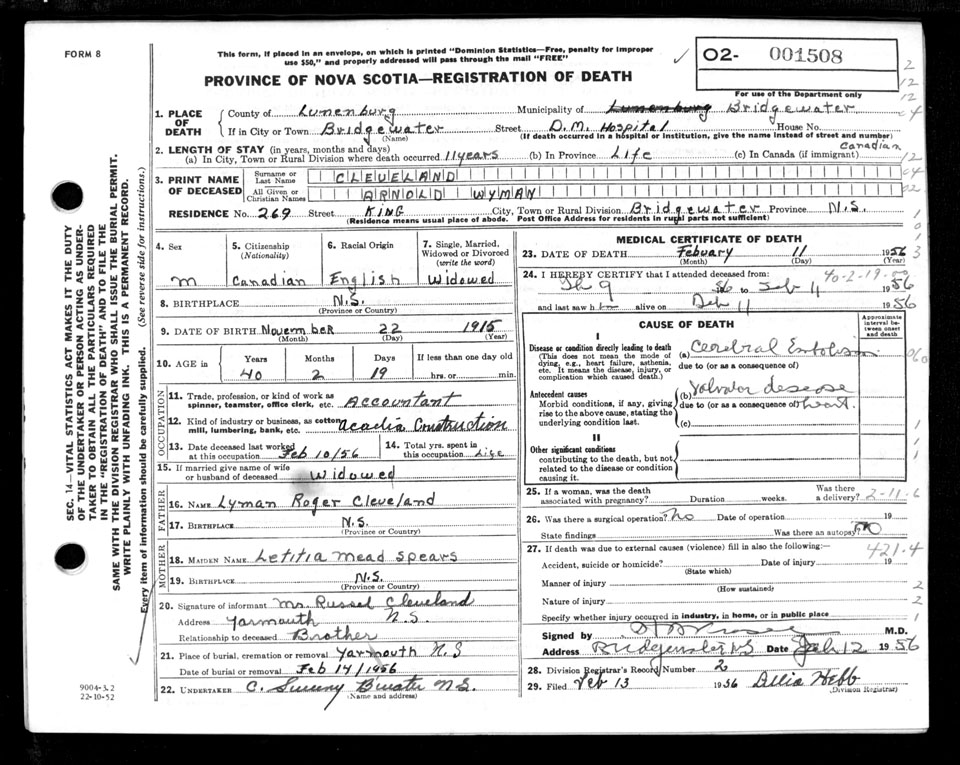 Nova Scotia Archives - Nova Scotia Births, Marriages, and Deaths