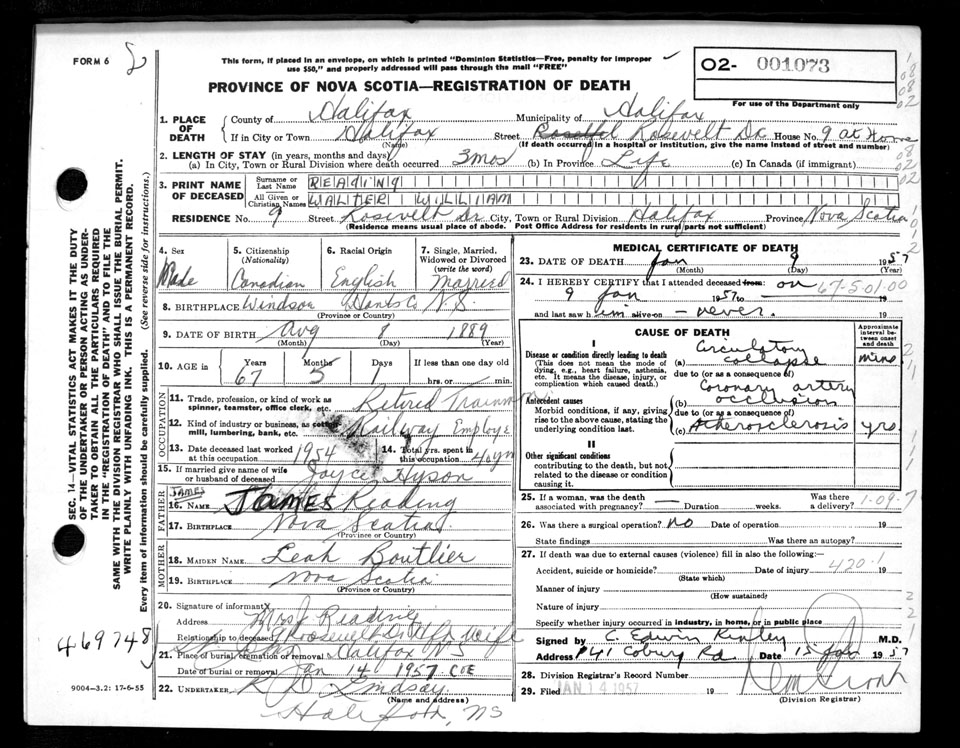 Nova Scotia Archives - Nova Scotia Births, Marriages, and Deaths