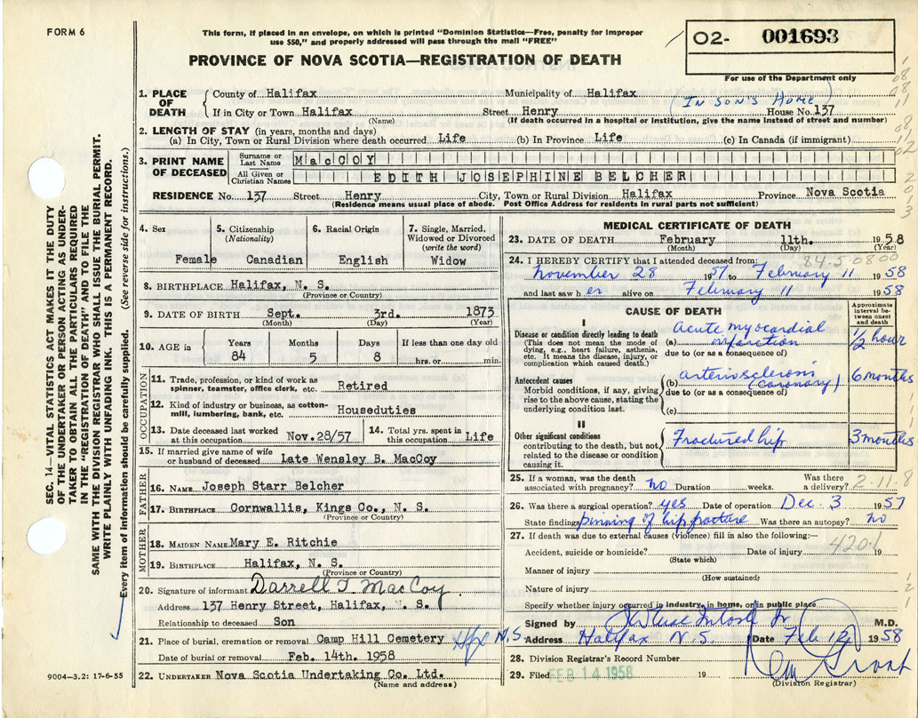Nova Scotia Archives - Nova Scotia Births, Marriages, and Deaths