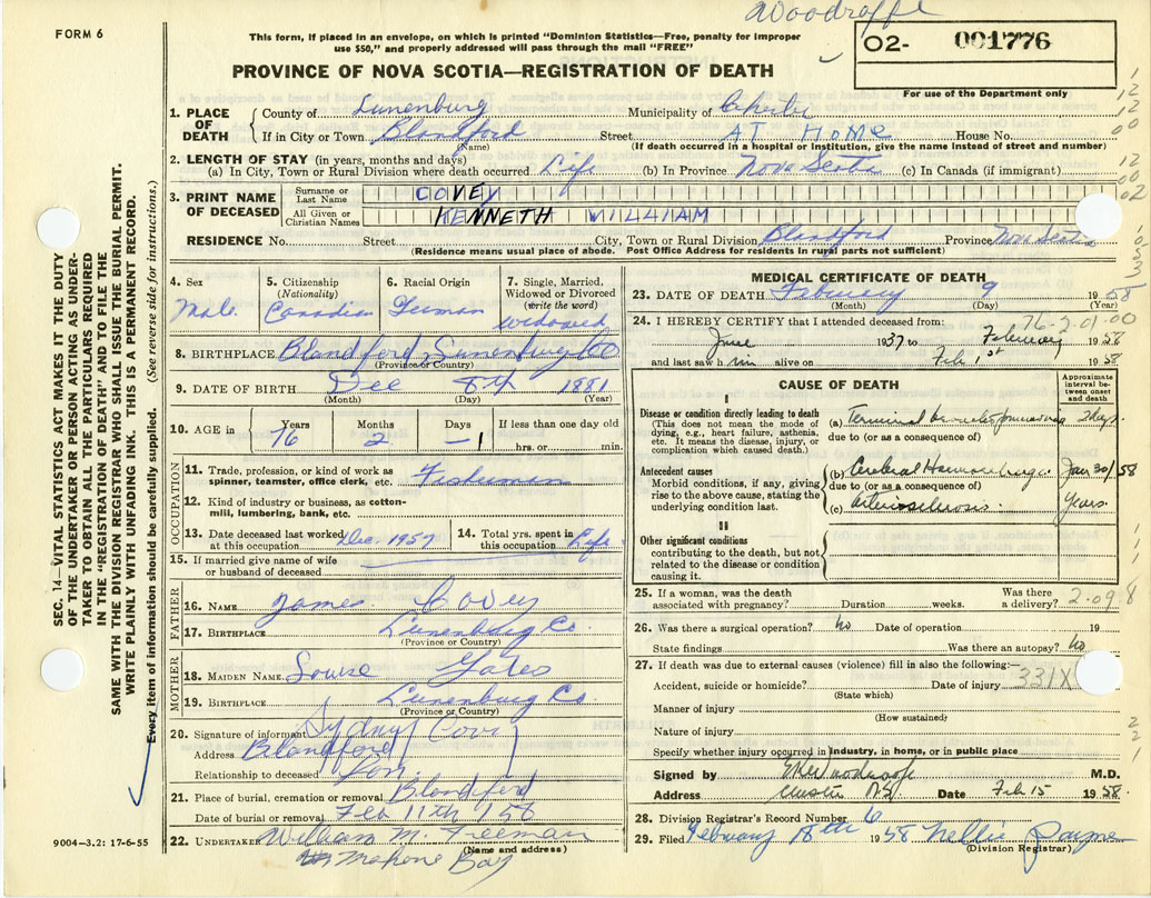 Nova Scotia Archives - Nova Scotia Births, Marriages, and Deaths