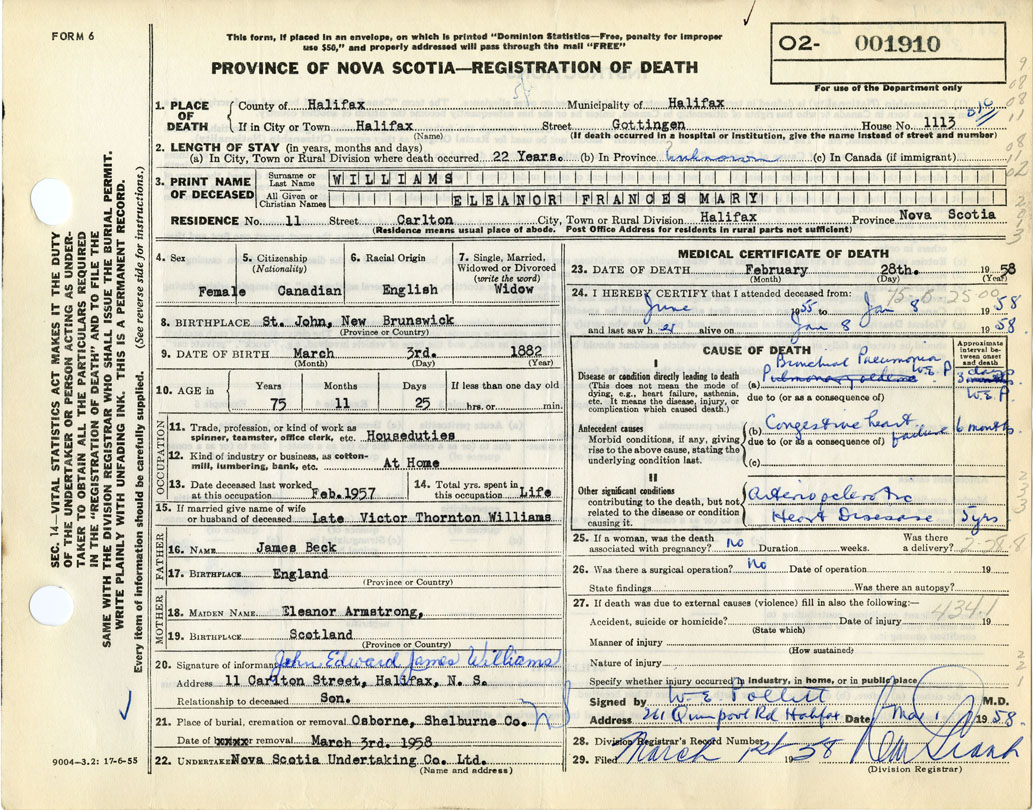 Nova Scotia Archives - Nova Scotia Births, Marriages, and Deaths