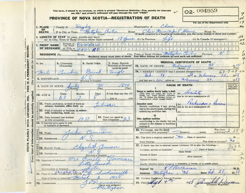 Nova Scotia Archives - Nova Scotia Births, Marriages, and Deaths