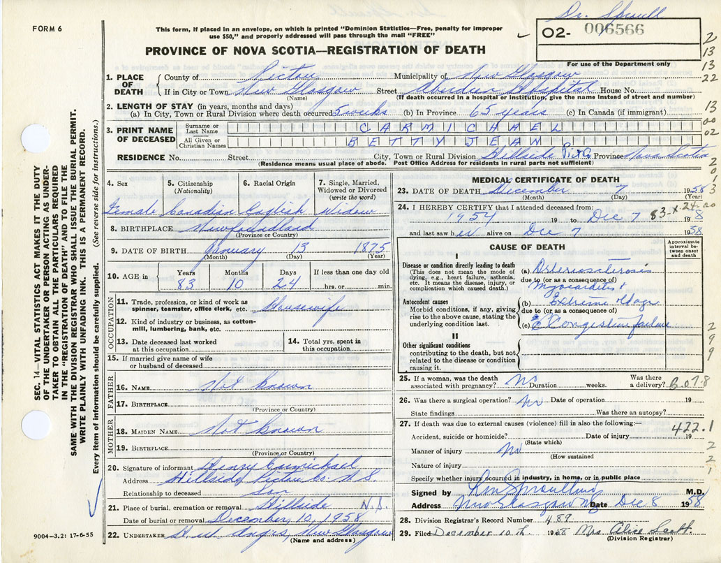 Nova Scotia Archives - Nova Scotia Births, Marriages, and Deaths
