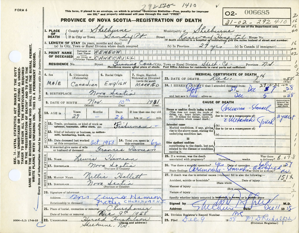 Nova Scotia Archives - Nova Scotia Births, Marriages, and Deaths