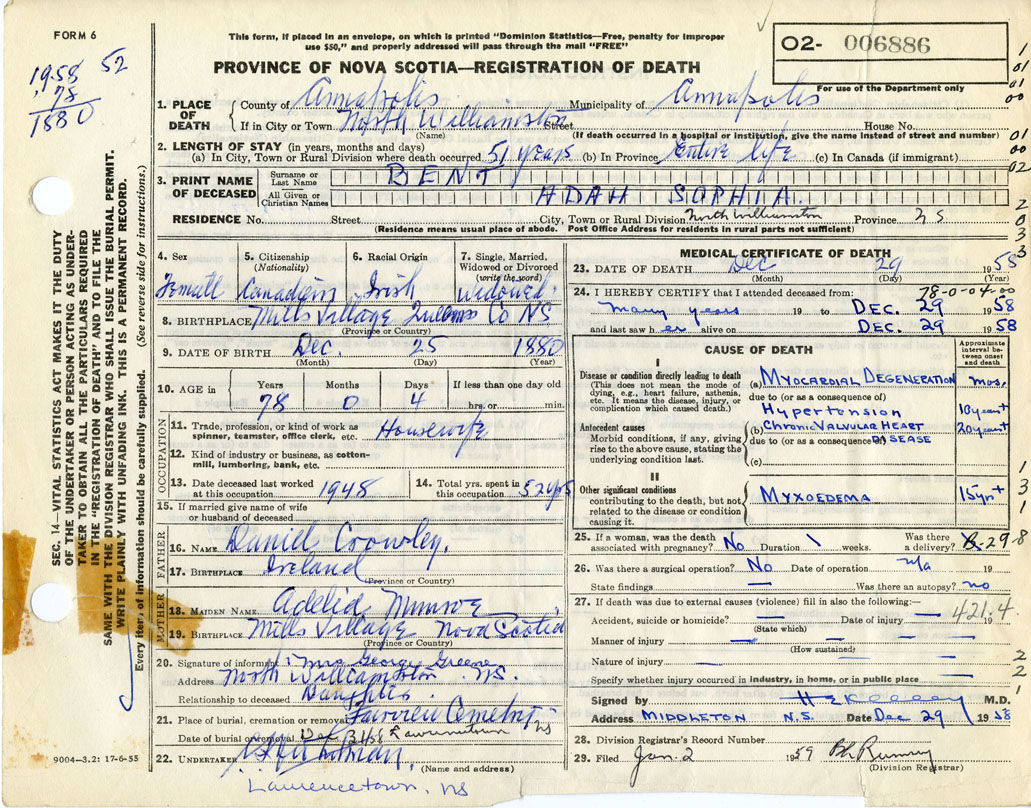 Nova Scotia Archives - Nova Scotia Births, Marriages, and Deaths