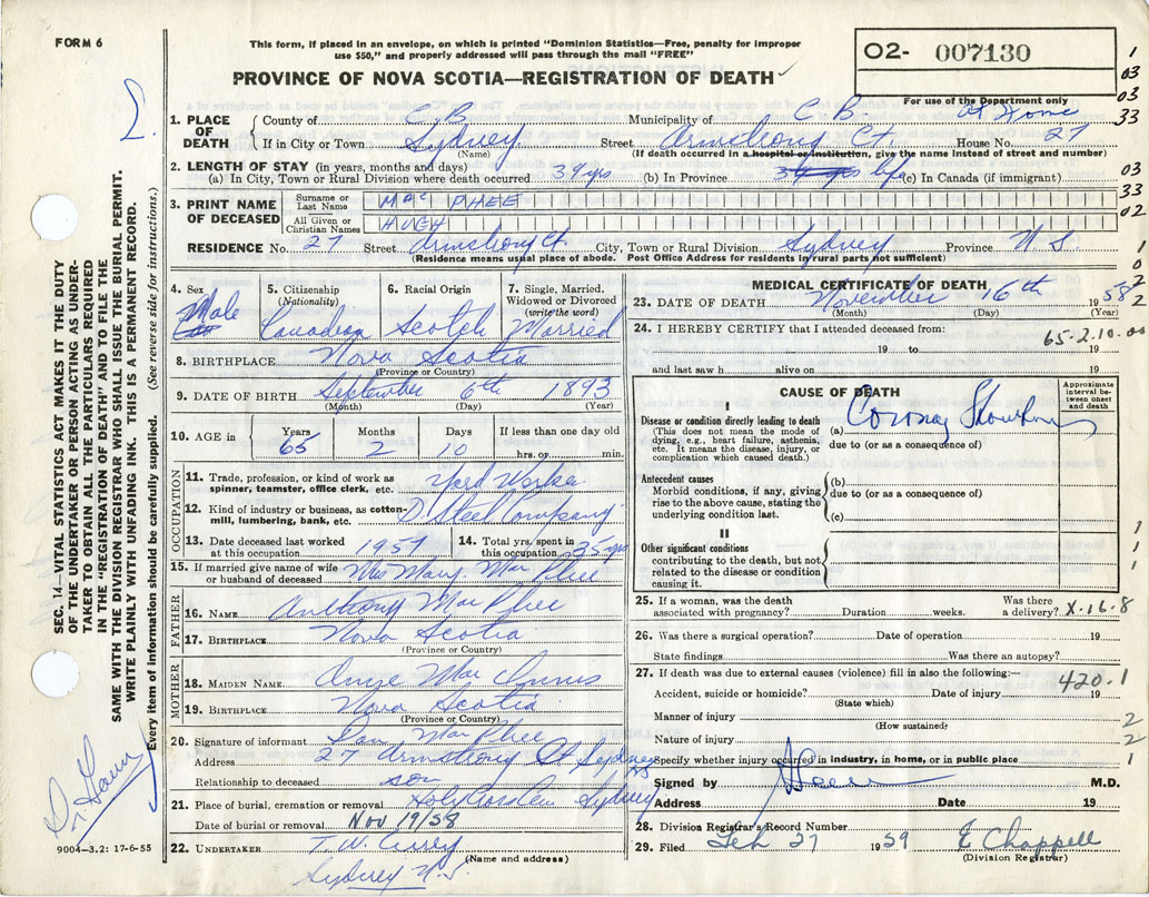 Nova Scotia Archives - Nova Scotia Births, Marriages, and Deaths