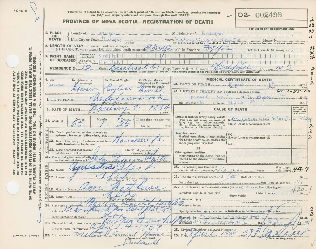 Nova Scotia Archives - Nova Scotia Births, Marriages, and Deaths