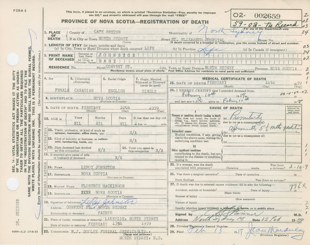 Nova Scotia Archives - Nova Scotia Births, Marriages, and Deaths