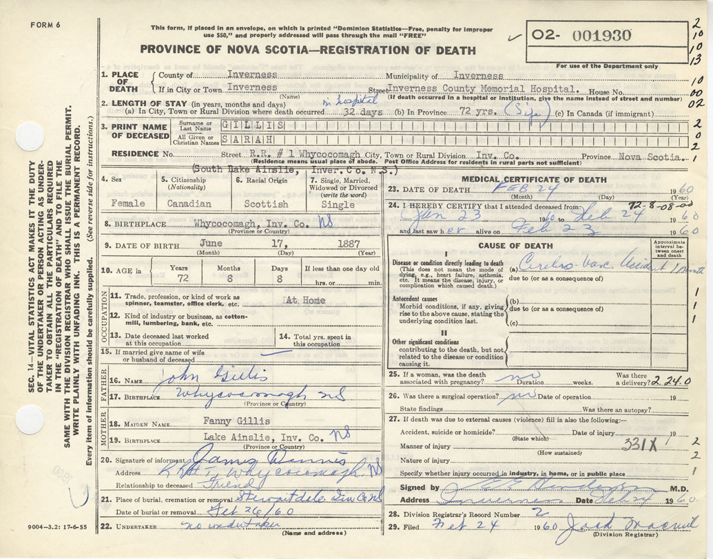 Nova Scotia Archives - Nova Scotia Births, Marriages, and Deaths