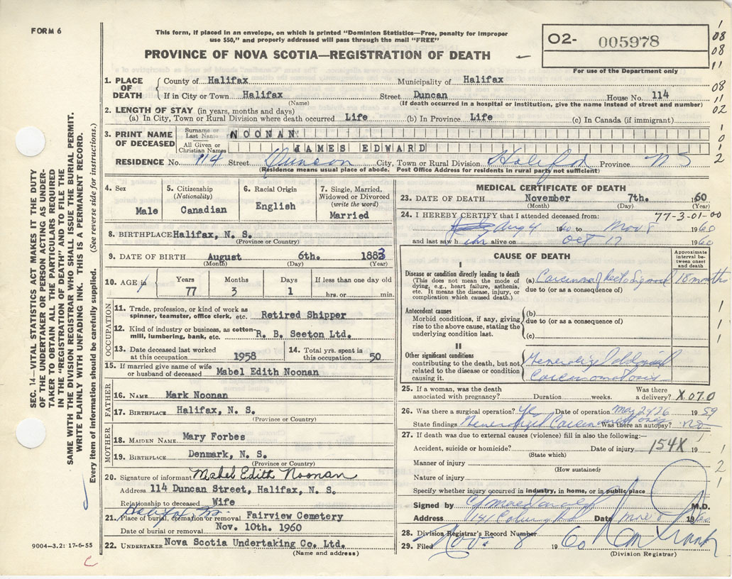 Nova Scotia Archives - Nova Scotia Births, Marriages, and Deaths