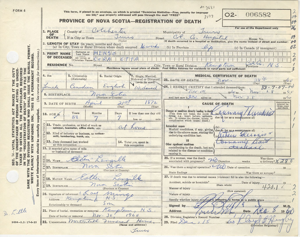 Nova Scotia Archives - Nova Scotia Births, Marriages, and Deaths