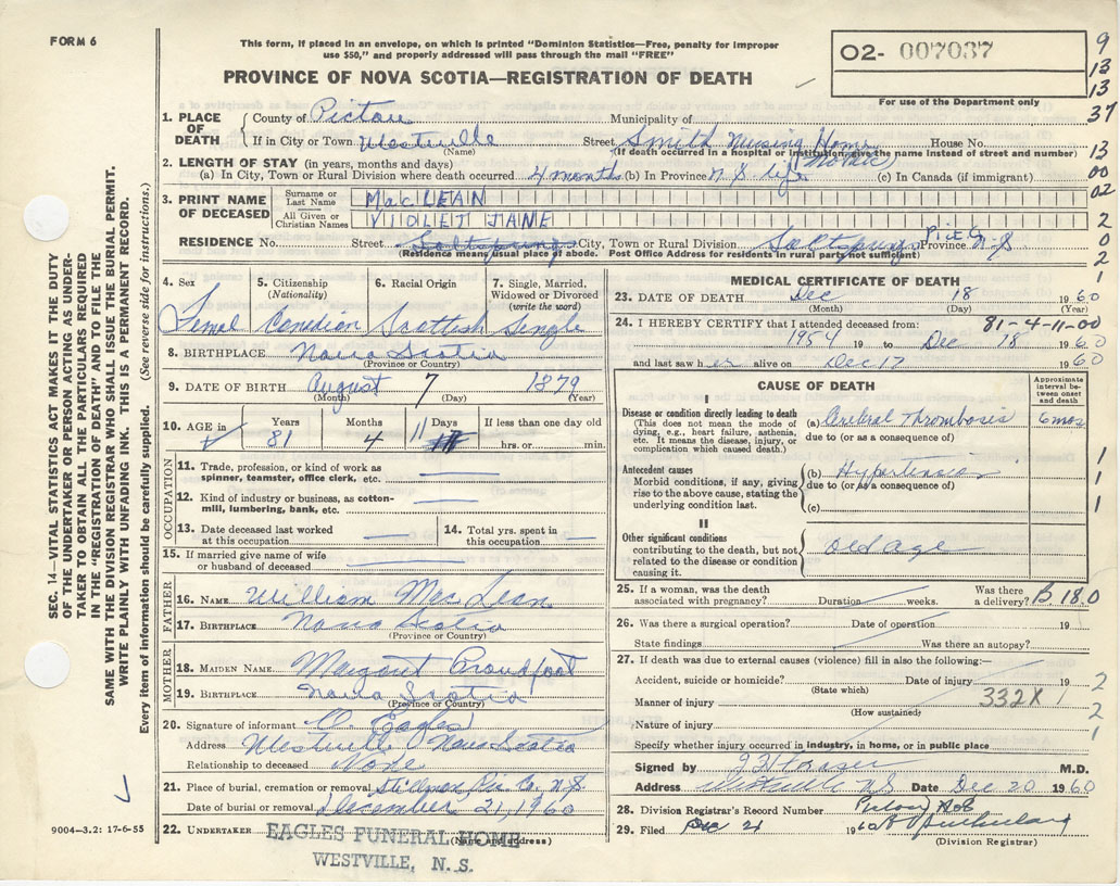 Nova Scotia Archives - Nova Scotia Births, Marriages, and Deaths