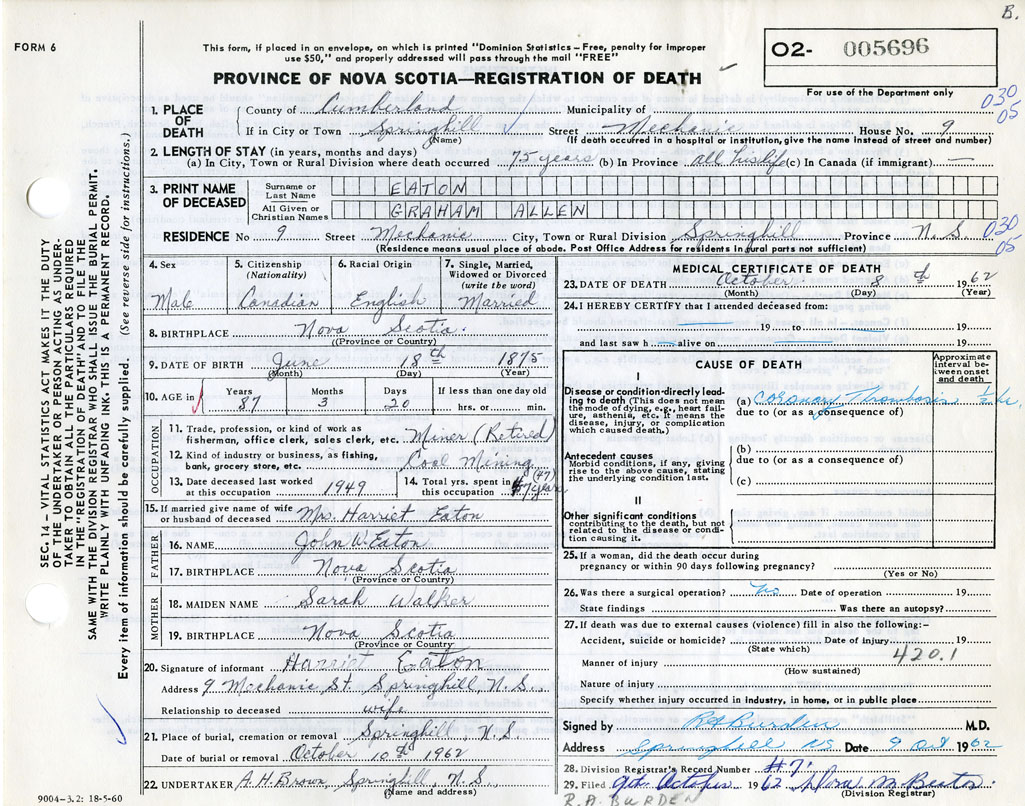 Nova Scotia Archives - Nova Scotia Births, Marriages, and Deaths