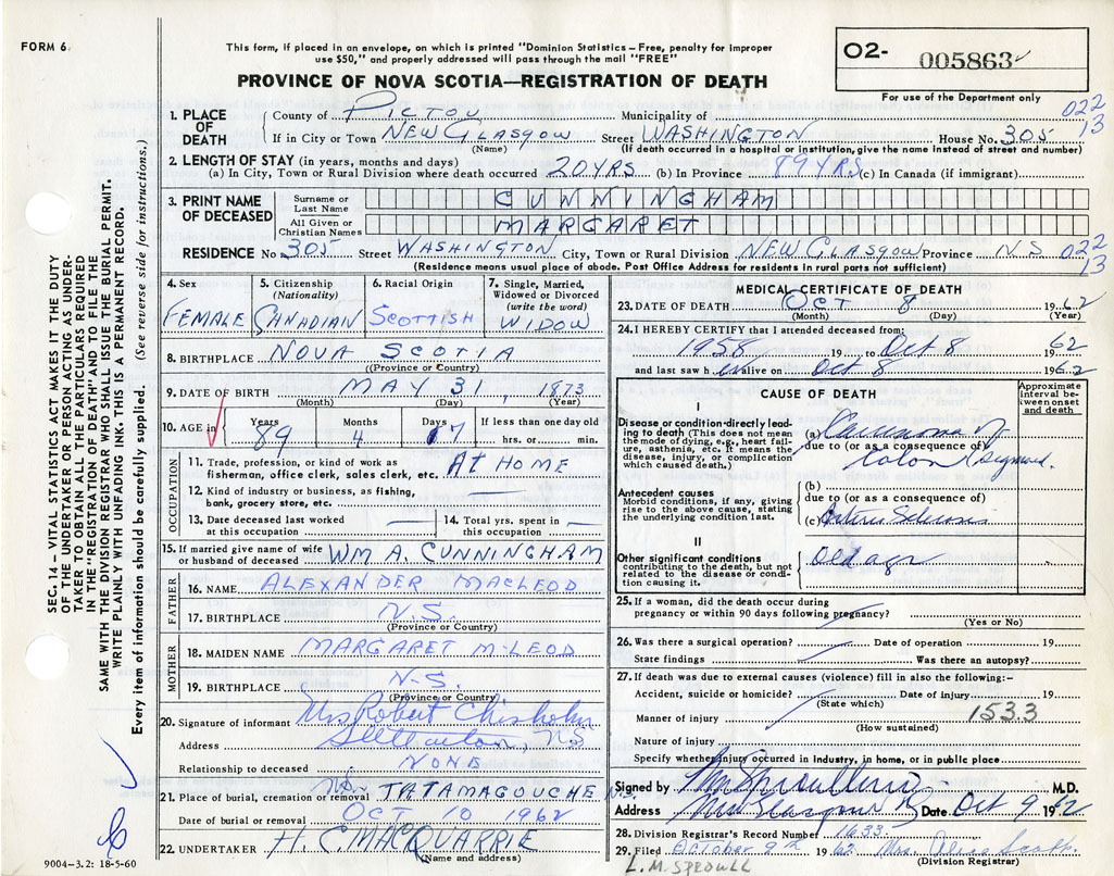 Nova Scotia Archives - Nova Scotia Births, Marriages, and Deaths