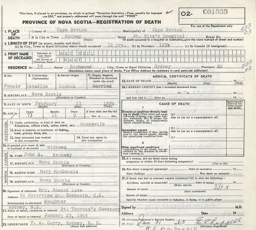 Nova Scotia Archives - Nova Scotia Births, Marriages, and Deaths