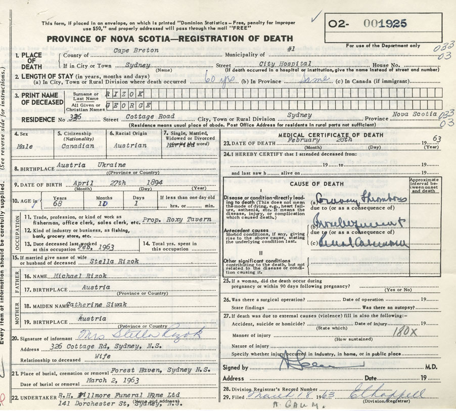 Nova Scotia Archives - Nova Scotia Births, Marriages, and Deaths