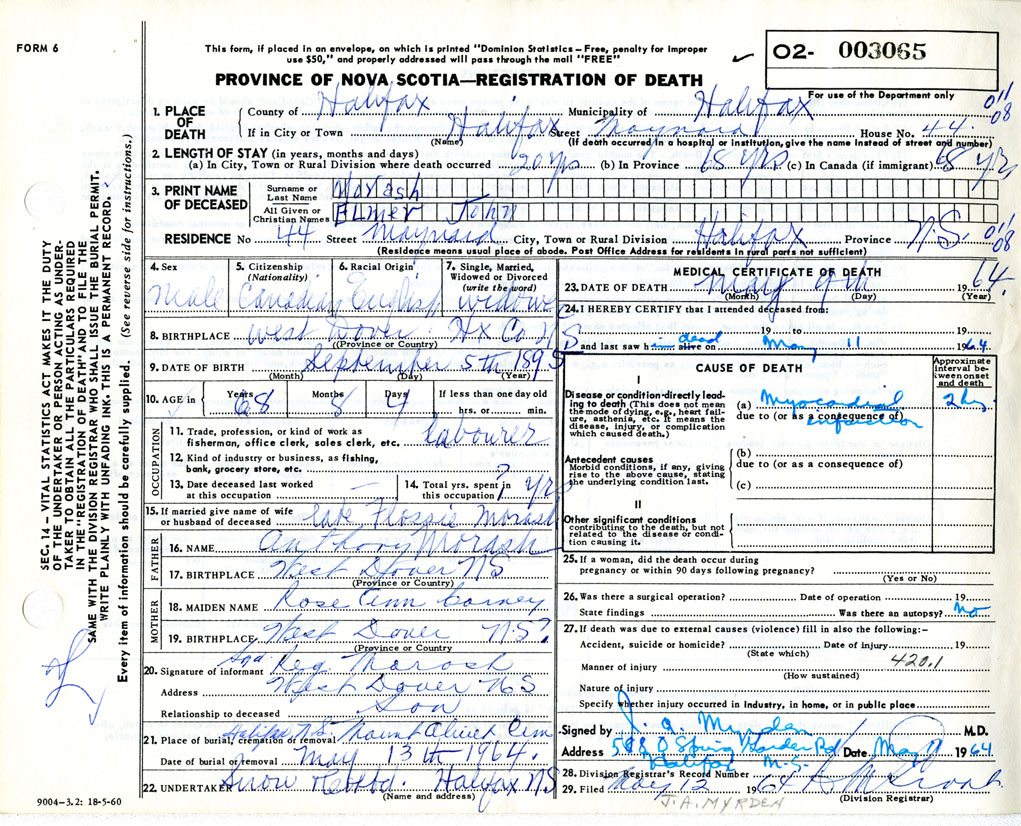 Nova Scotia Archives - Nova Scotia Births, Marriages, and Deaths