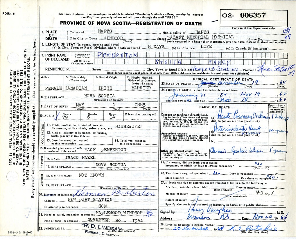 Nova Scotia Archives - Nova Scotia Births, Marriages, and Deaths