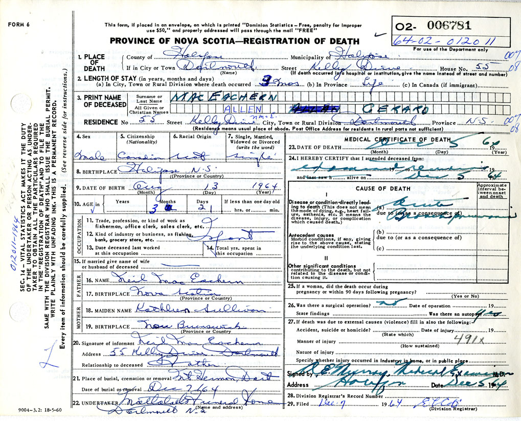 Nova Scotia Archives - Nova Scotia Births, Marriages, and Deaths
