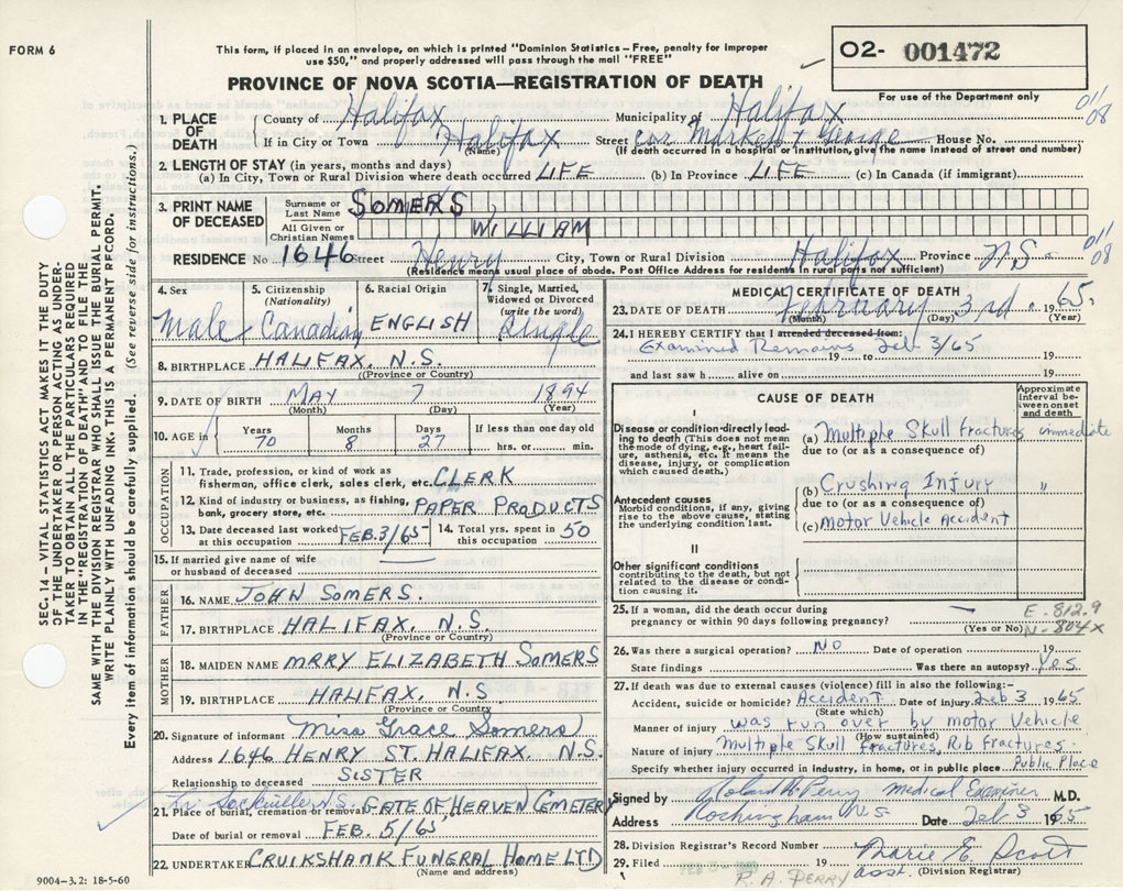 Nova Scotia Archives - Nova Scotia Births, Marriages, and Deaths