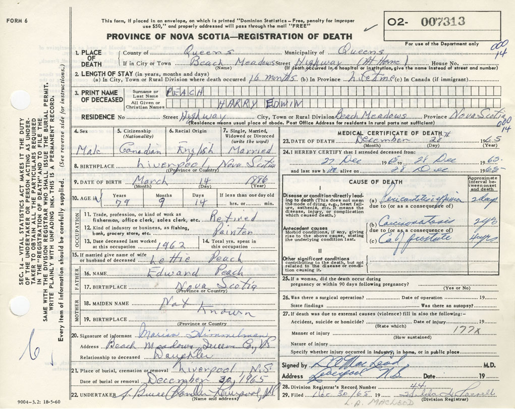 Nova Scotia Archives - Nova Scotia Births, Marriages, and Deaths