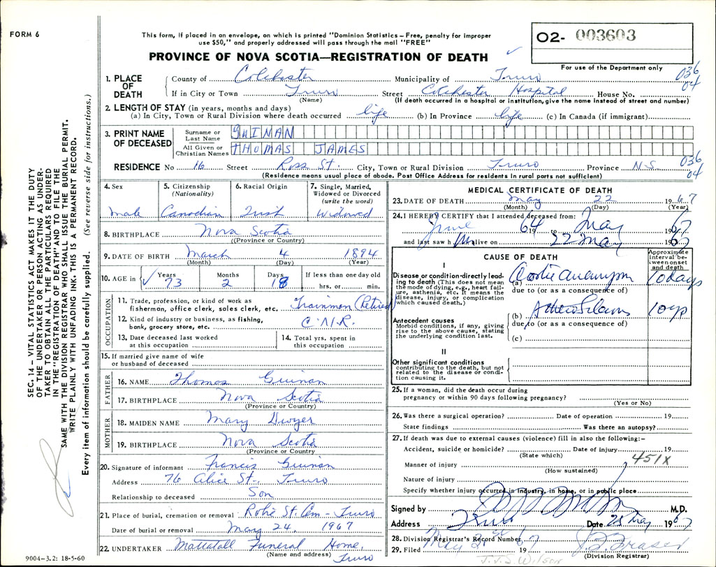 Nova Scotia Archives - Nova Scotia Births, Marriages, and Deaths