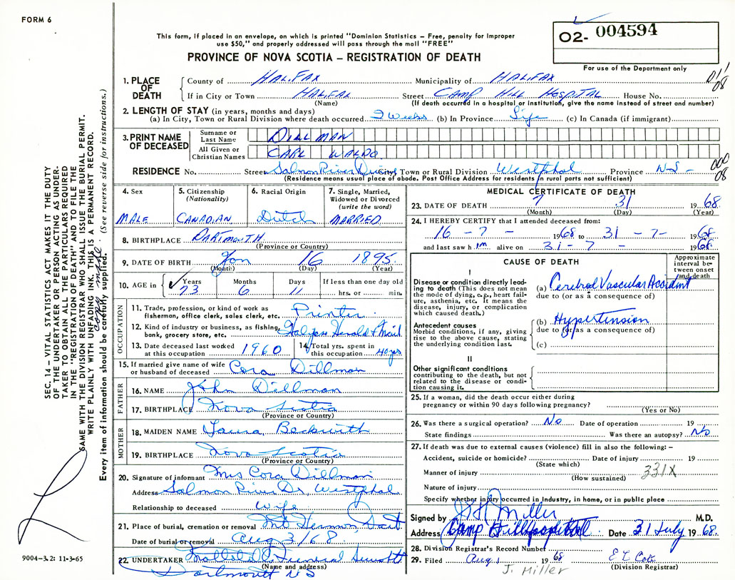 Nova Scotia Archives - Nova Scotia Births, Marriages, and Deaths