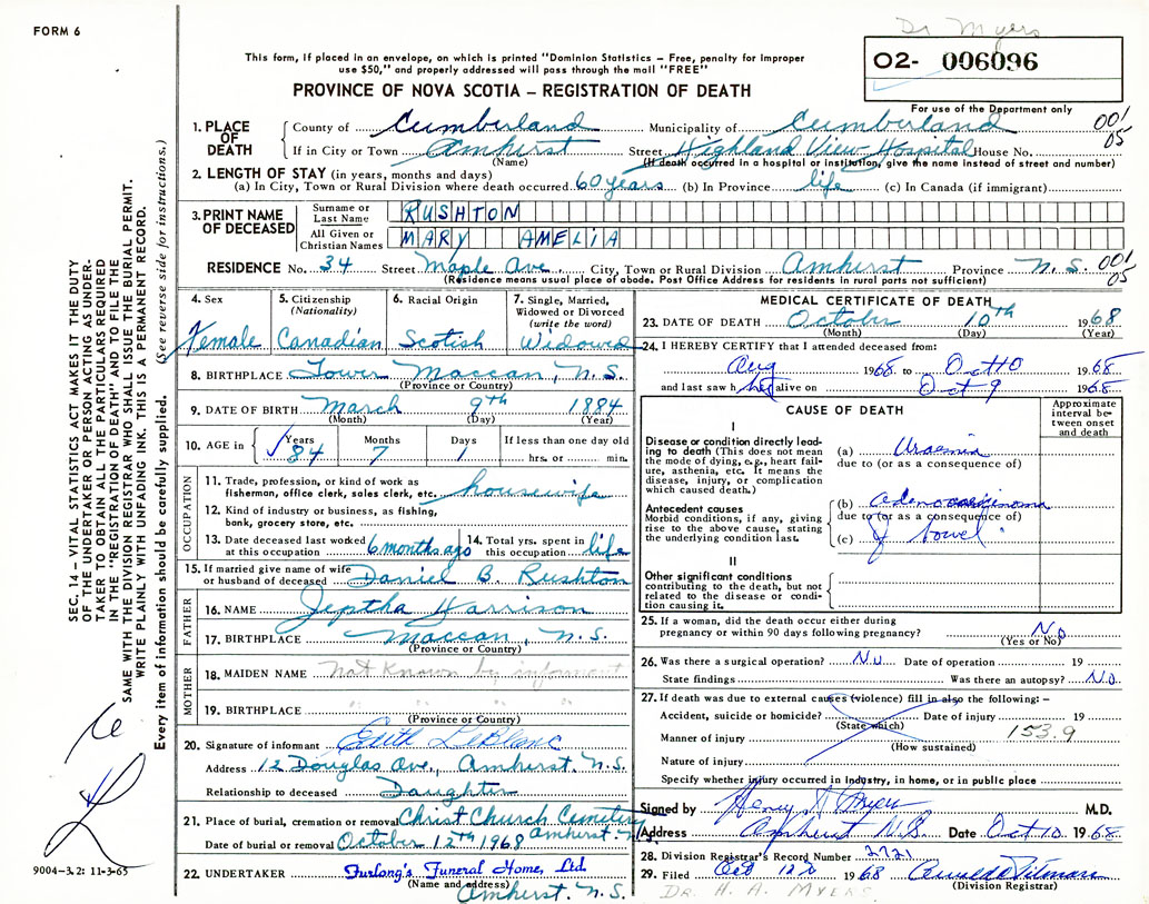 Nova Scotia Archives - Nova Scotia Births, Marriages, and Deaths