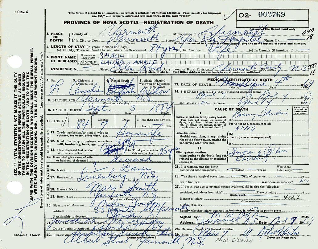 Nova Scotia Archives - Nova Scotia Births, Marriages, and Deaths