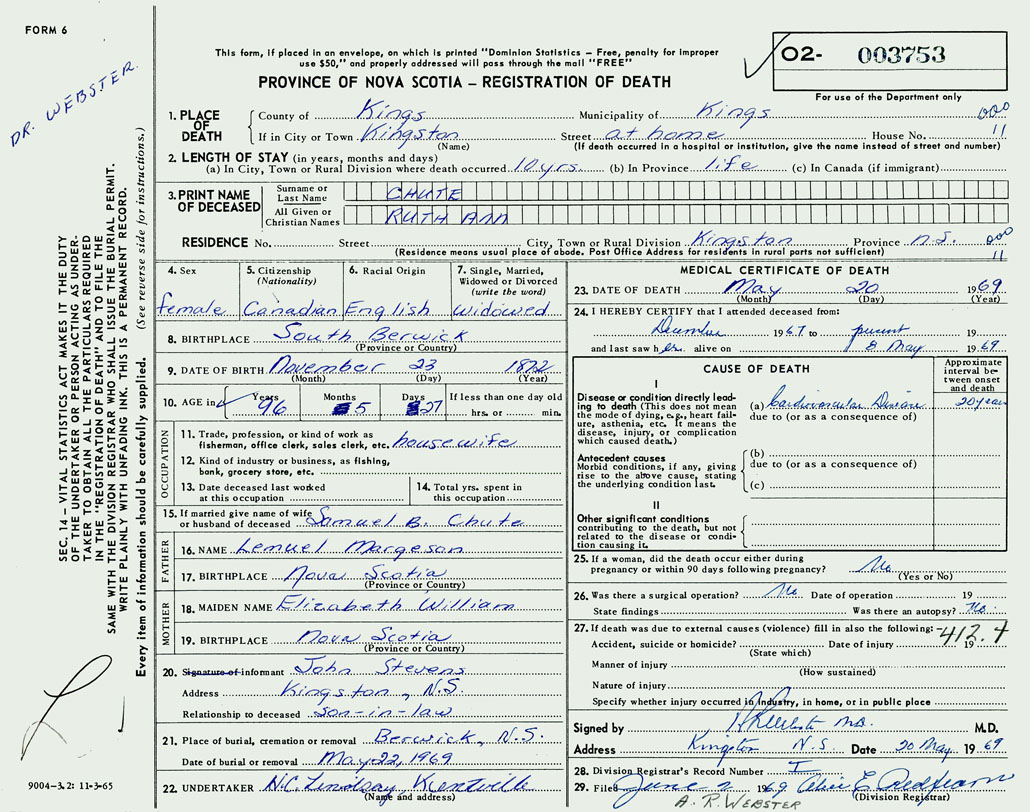Nova Scotia Archives - Nova Scotia Births, Marriages, and Deaths