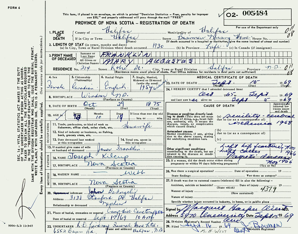 Nova Scotia Archives - Nova Scotia Births, Marriages, and Deaths