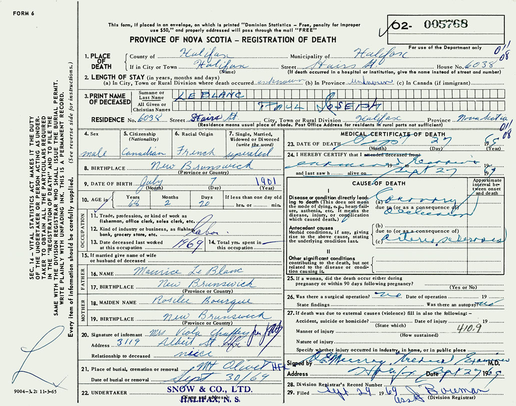 Nova Scotia Archives - Nova Scotia Births, Marriages, and Deaths