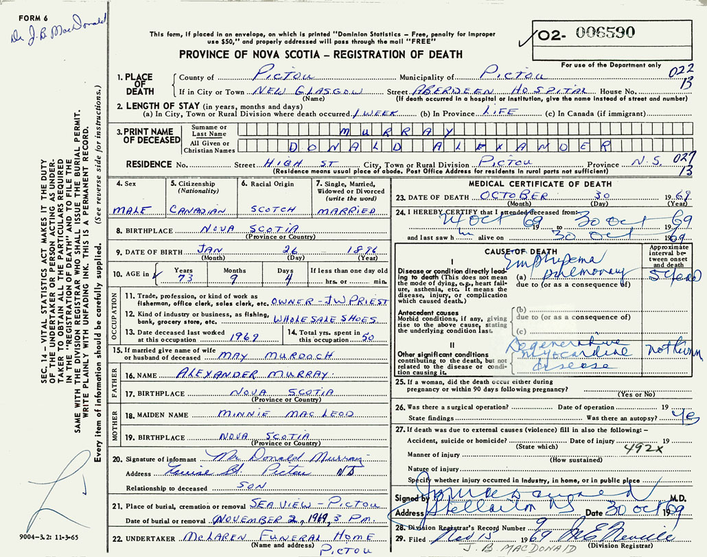 Nova Scotia Archives - Nova Scotia Births, Marriages, and Deaths