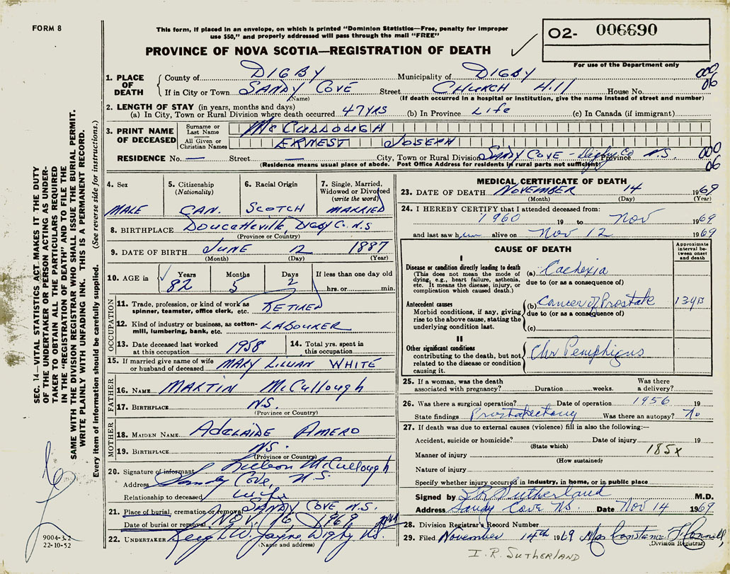 Nova Scotia Archives - Nova Scotia Births, Marriages, and Deaths
