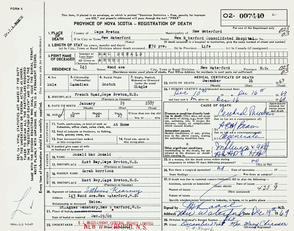 Nova Scotia Archives - Nova Scotia Births, Marriages, and Deaths