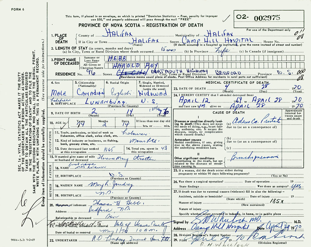 Nova Scotia Archives - Nova Scotia Births, Marriages, and Deaths