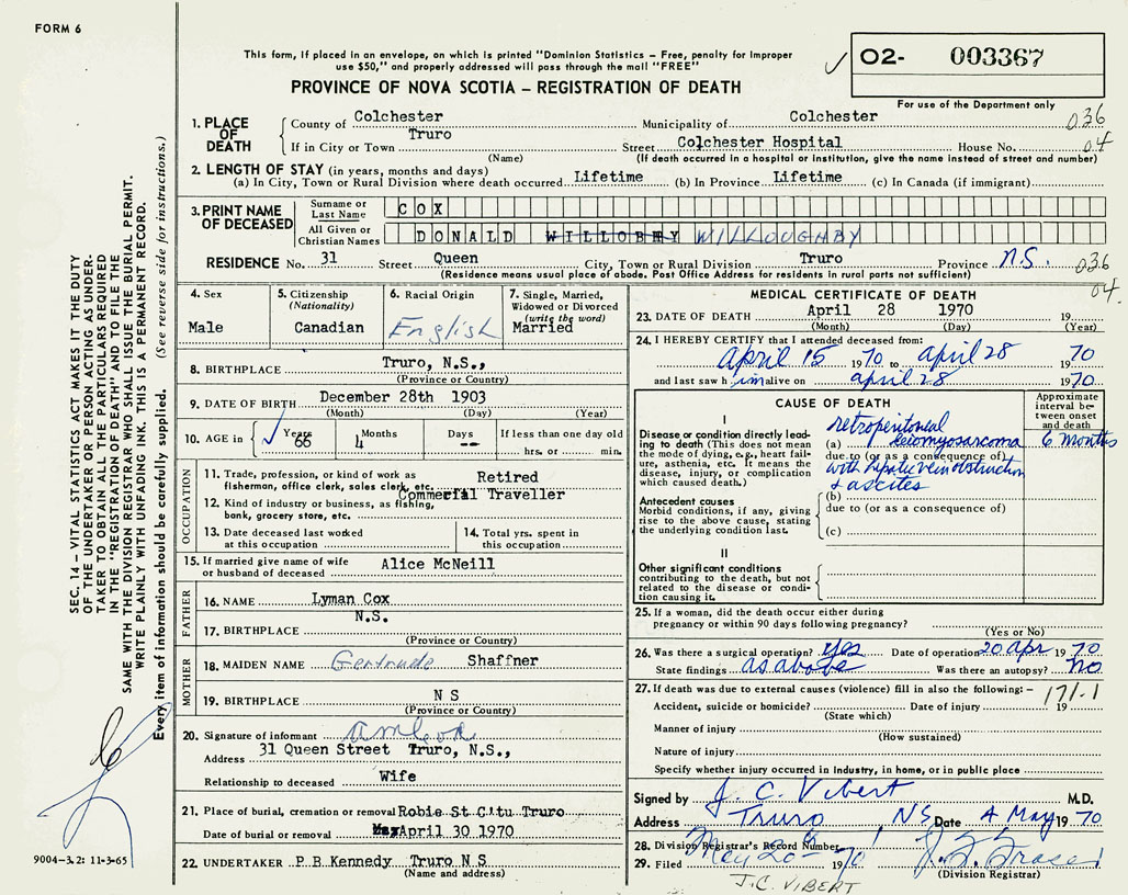 Nova Scotia Archives - Nova Scotia Births, Marriages, and Deaths