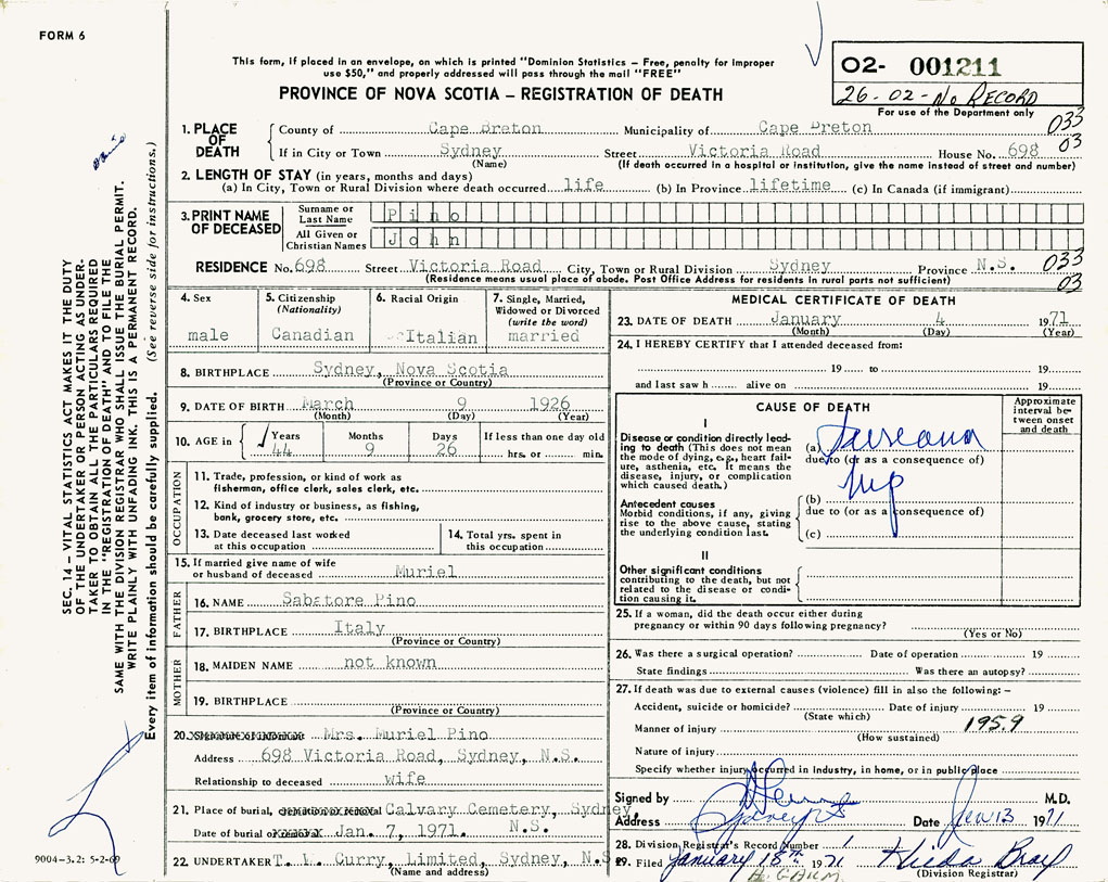 Nova Scotia Archives - Nova Scotia Births, Marriages, and Deaths