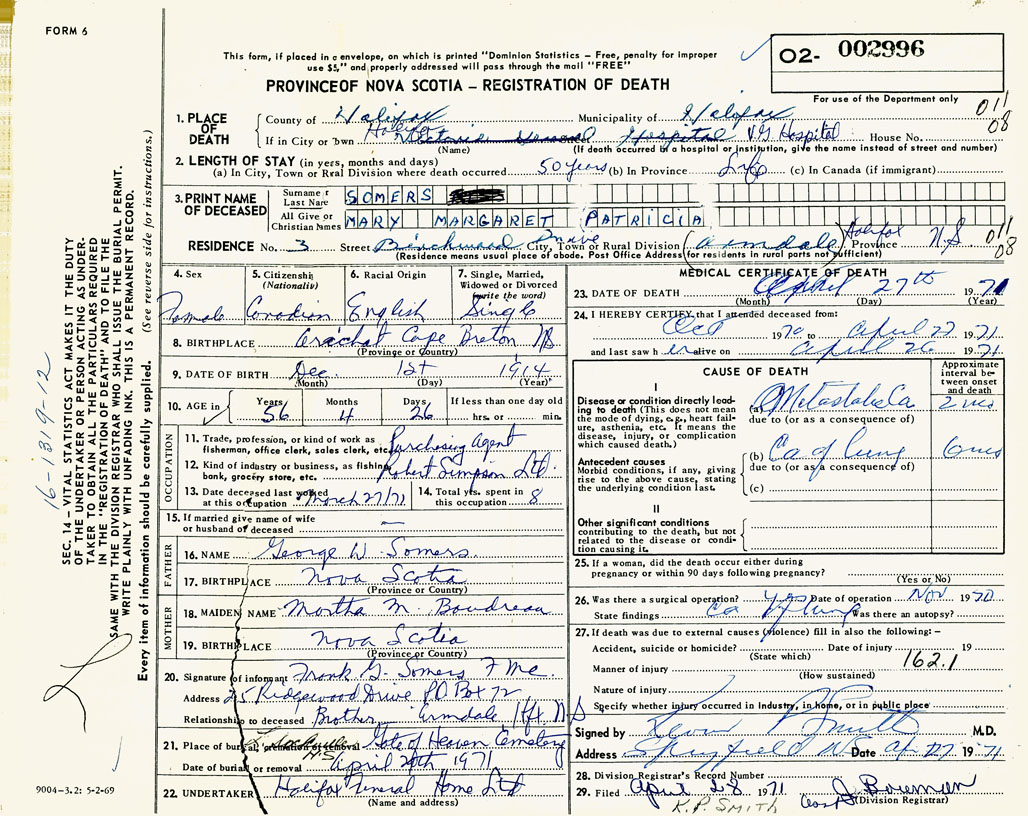 Nova Scotia Archives - Nova Scotia Births, Marriages, and Deaths