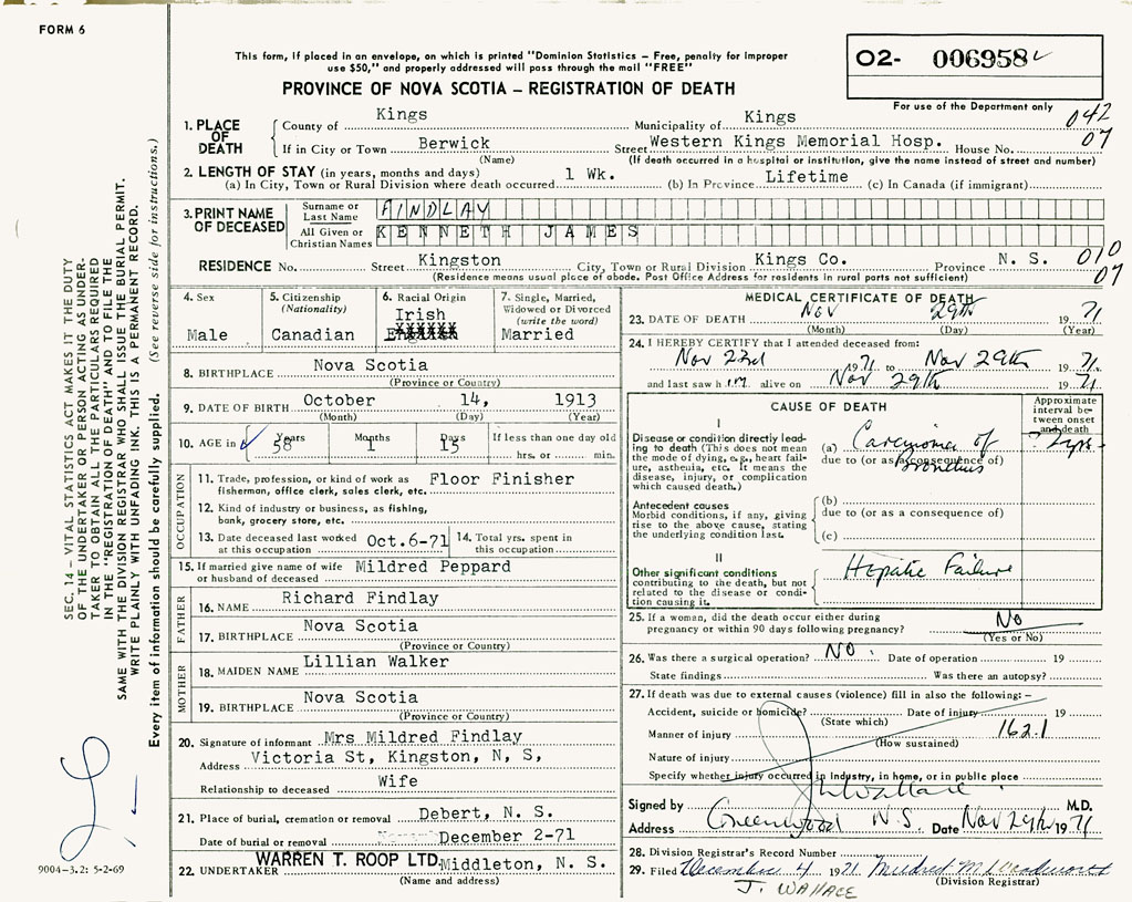 Nova Scotia Archives - Nova Scotia Births, Marriages, and Deaths
