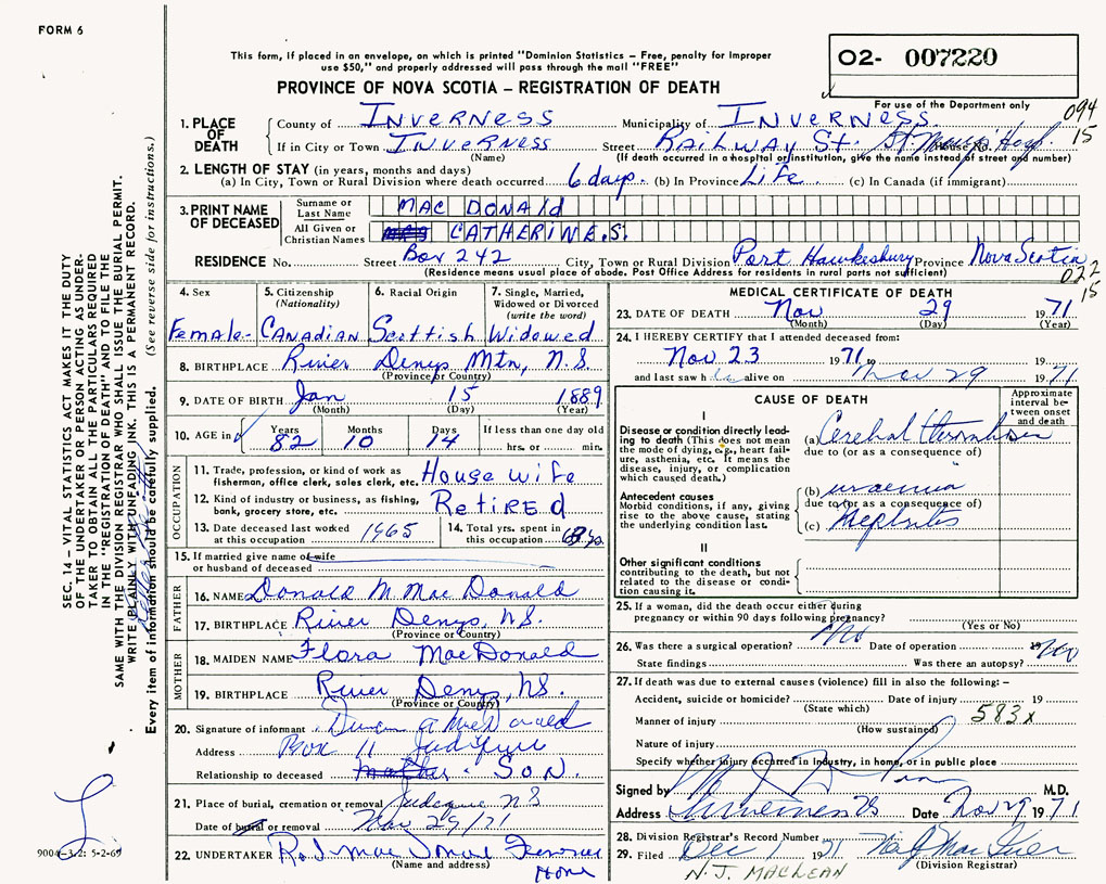 Nova Scotia Archives - Nova Scotia Births, Marriages, and Deaths