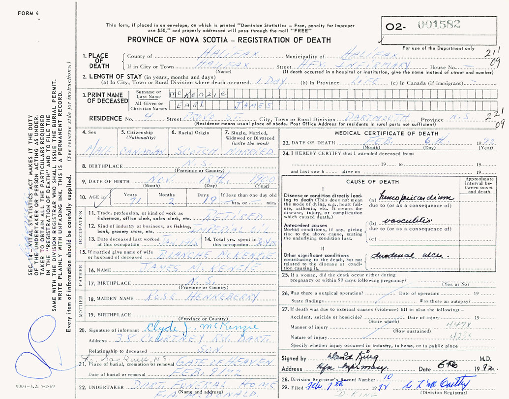 Nova Scotia Archives - Nova Scotia Births, Marriages, and Deaths
