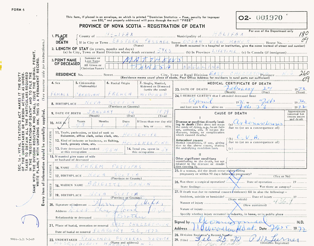 Nova Scotia Archives - Nova Scotia Births, Marriages, and Deaths