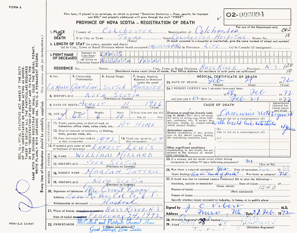 Nova Scotia Archives - Nova Scotia Births, Marriages, and Deaths