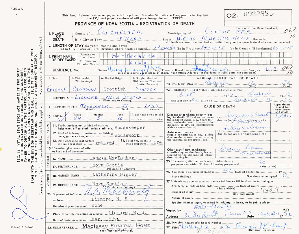 Nova Scotia Archives - Nova Scotia Births, Marriages, and Deaths